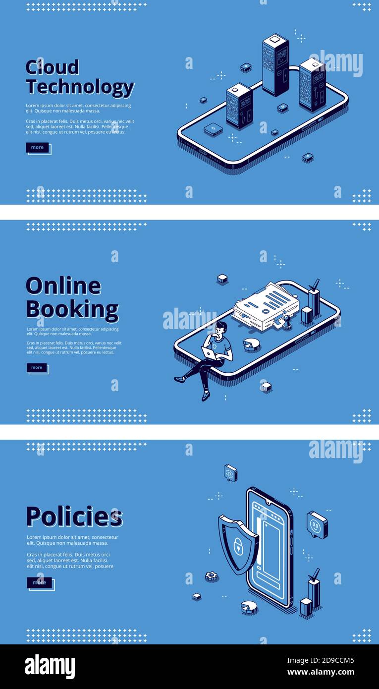 Online services isometric vector Cut Out Stock Images & Pictures - Alamy