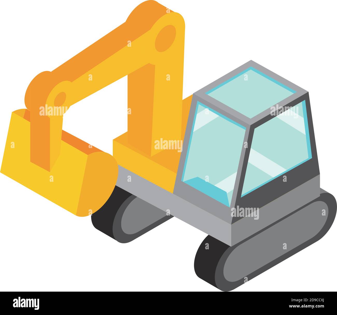 construction excavator machine isometric icon vector illustration Stock ...