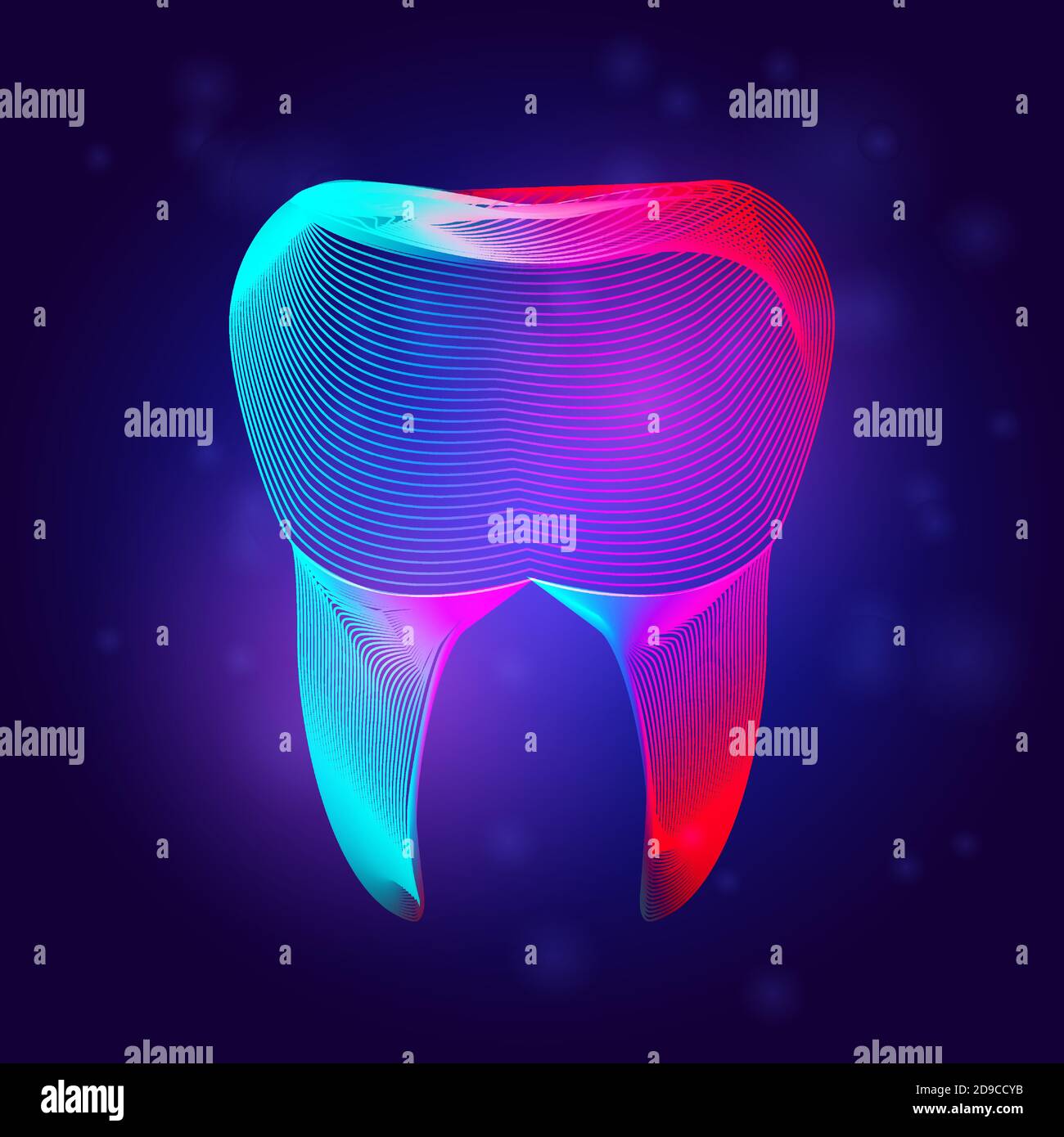 Human tooth medical structure. Outline vector dental illustration in 3d ...