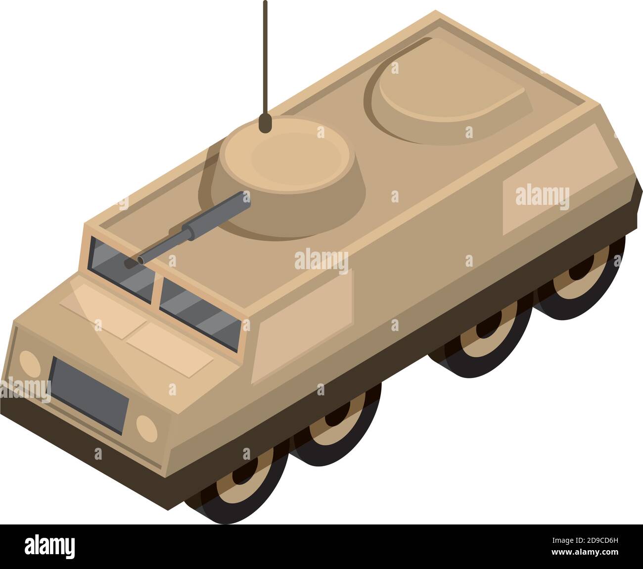 military armored tank with cannon transport isometric icon vector ...