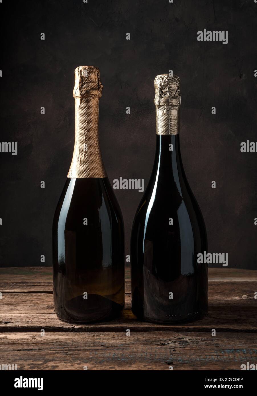 Bottles alcohol without labels wooden hi-res stock photography and ...