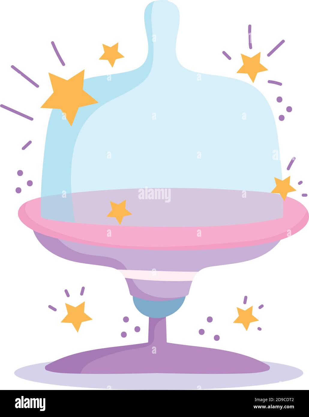 cooking, tray with glass cover kitchen, cartoon style vector ...