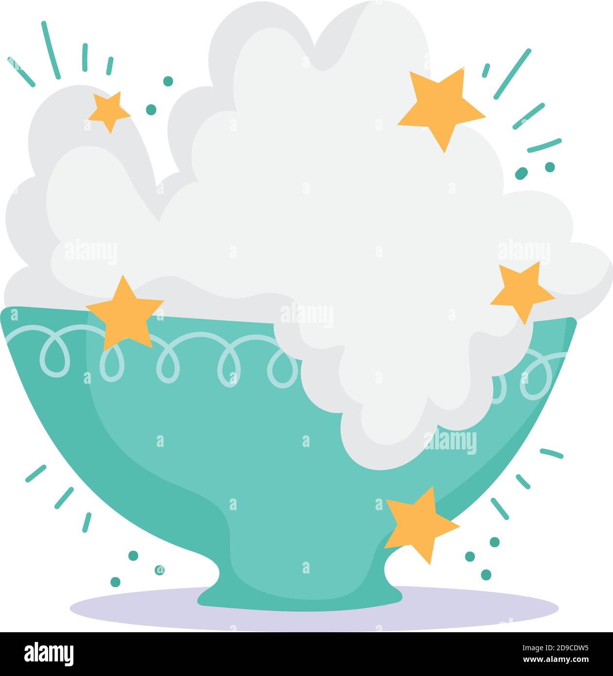 cooking, bowl with foam food, cartoon style vector illustration Stock ...