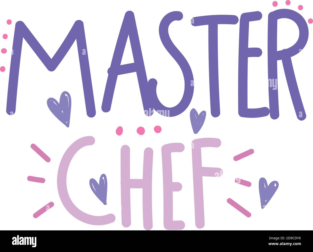 cooking lettering, hand drawn font master chef vector illustration ...