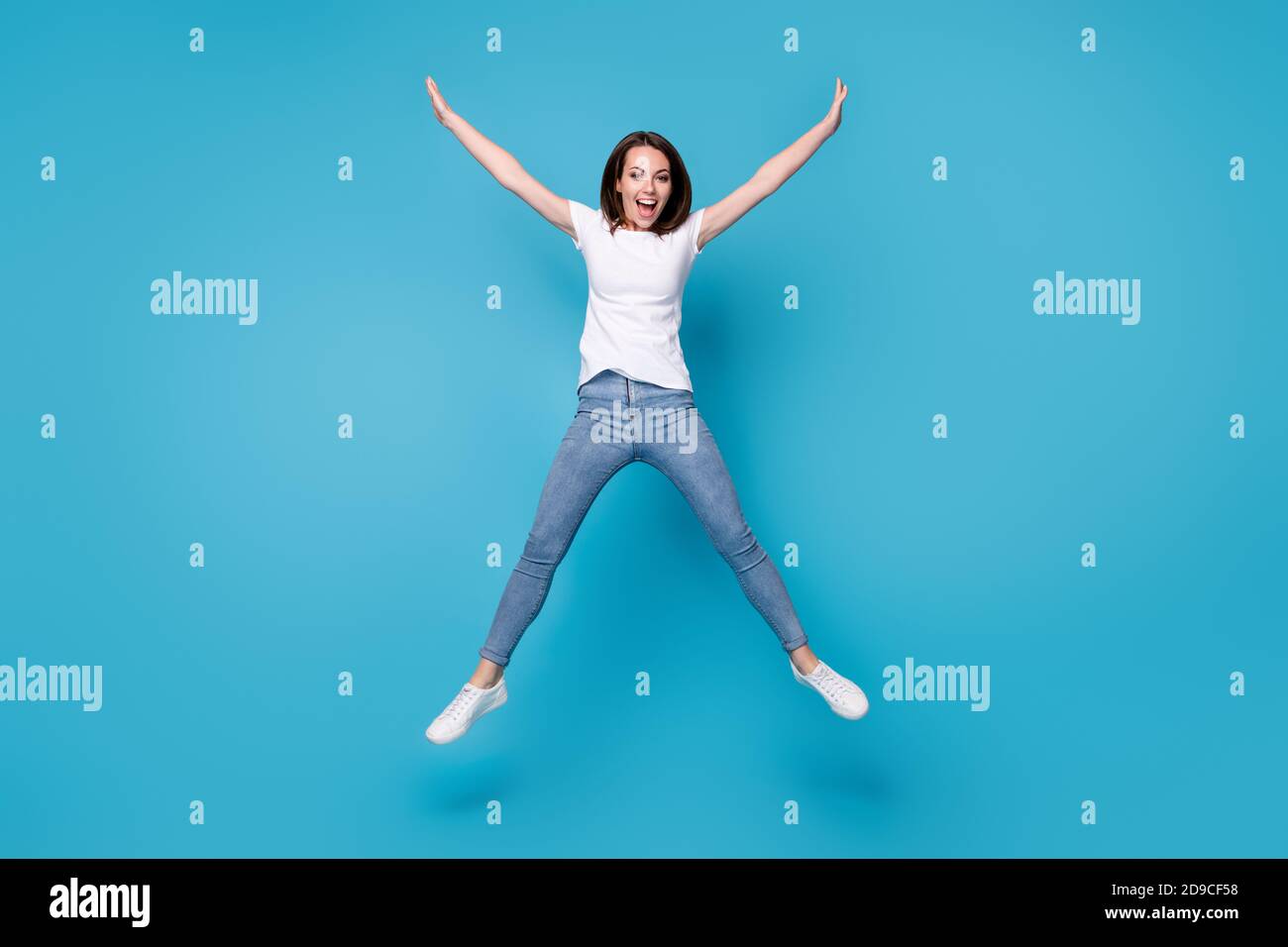 Full length body size view of her she nice attractive funky careless ...