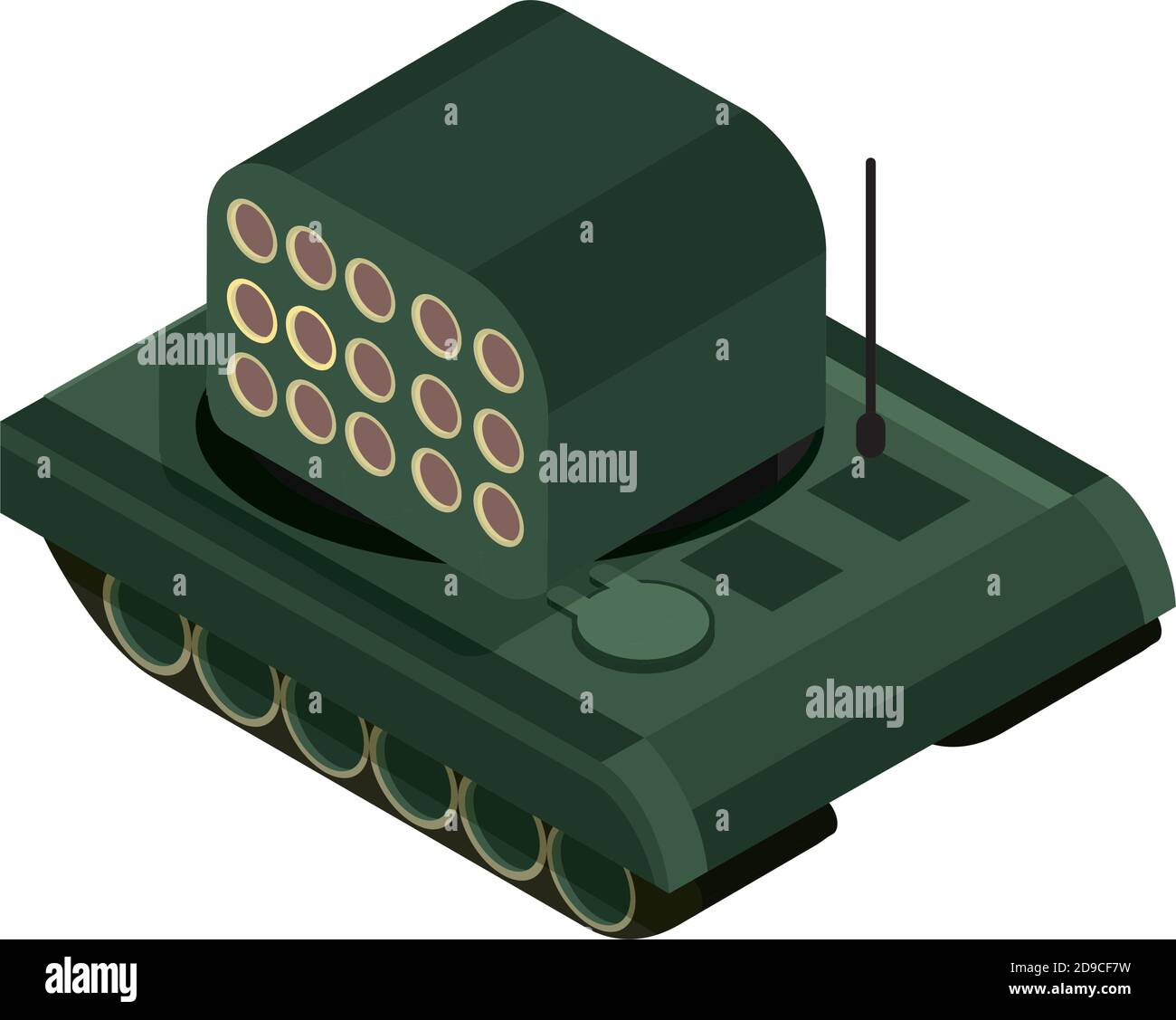 military war tank with rockets isometric icon vector illustration Stock ...