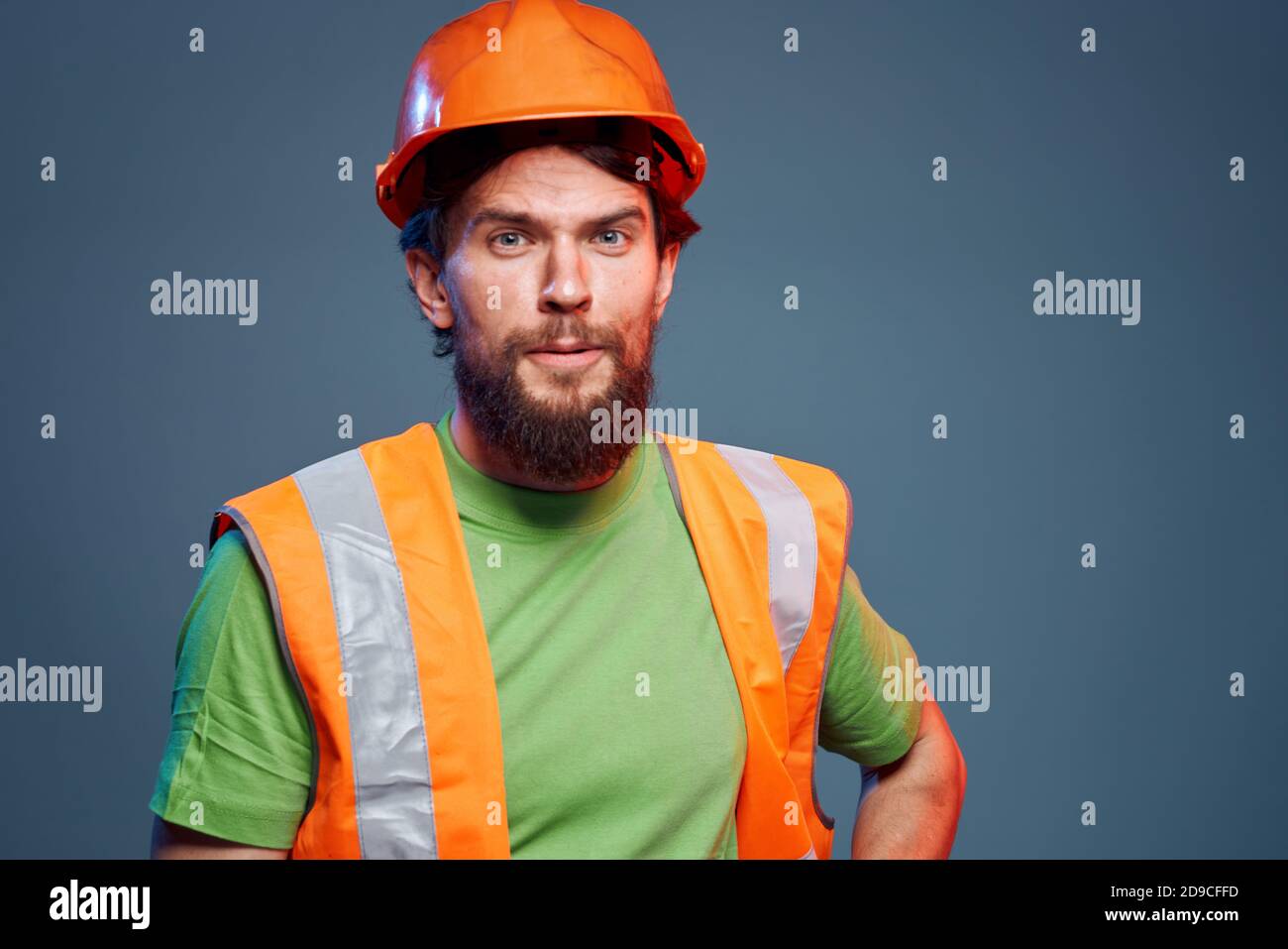 man in working construction uniform safety professional cropped view ...