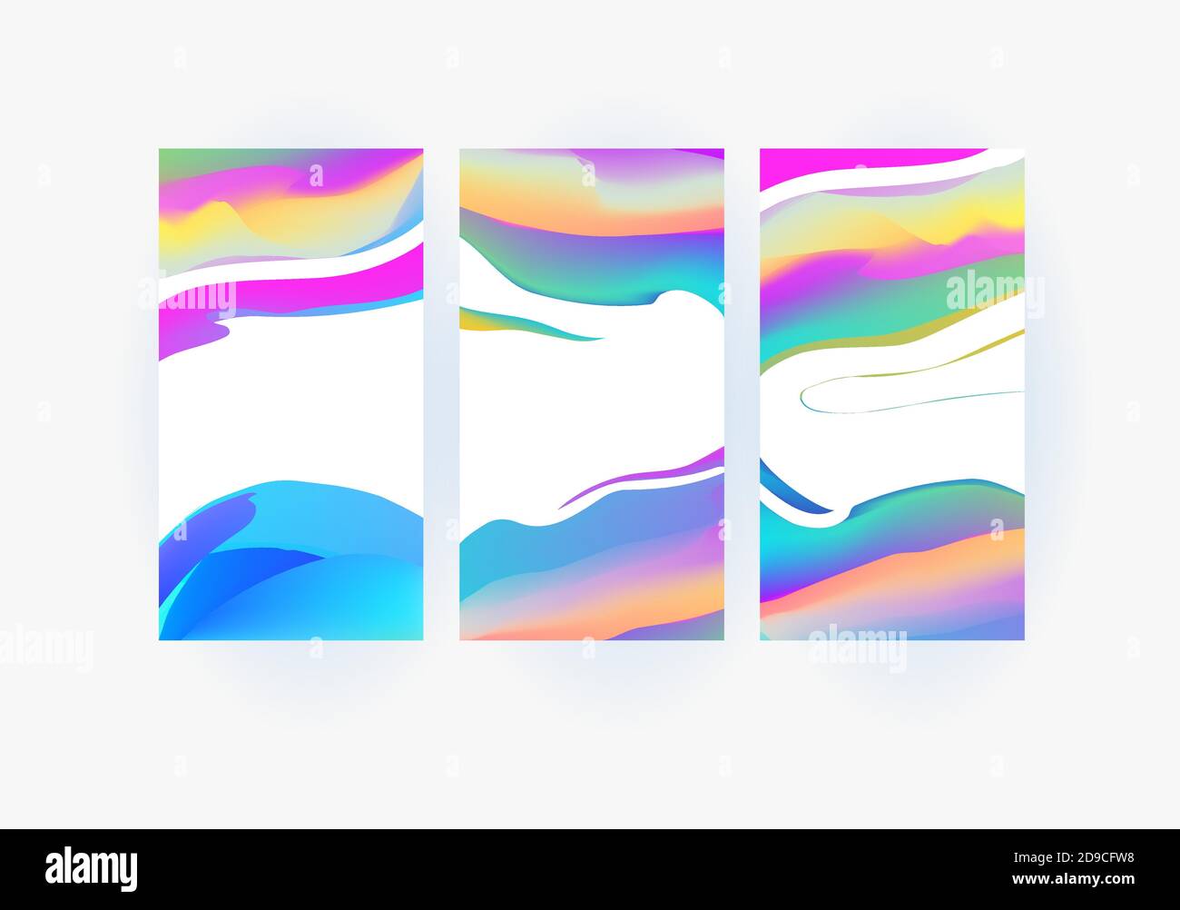 Colorful multicolor template vertical background. Liquid color banner ...