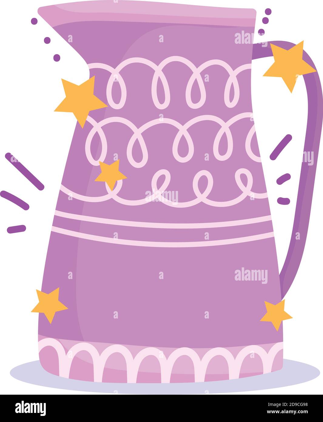 cooking, pitcher utensil kitchen, cartoon style vector illustration ...