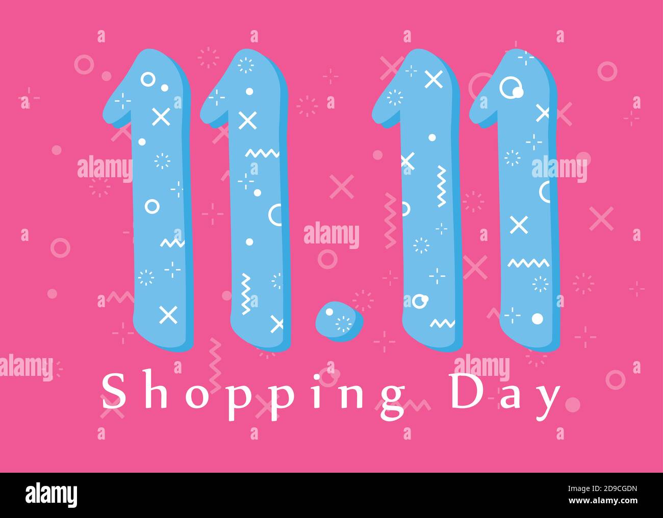 11 11 shopping day, special offer flyer, memphis numbers background ...