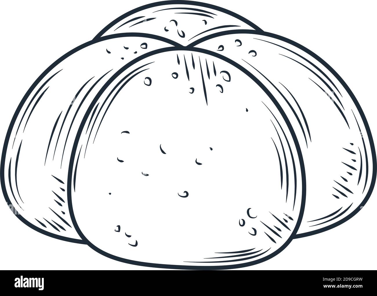 baked rye bread icon sketch isolated on white vector illustration Stock ...