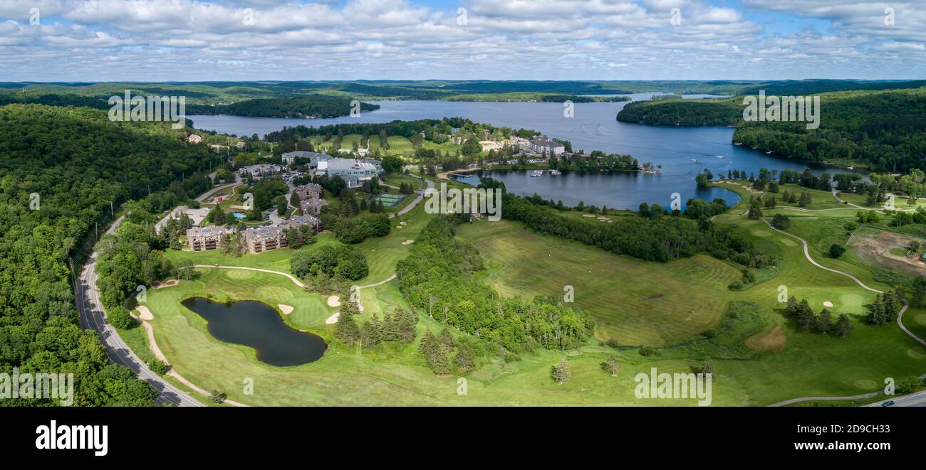 An aerial view of Deerhurst Inn and Conference Centre near Huntsville ...