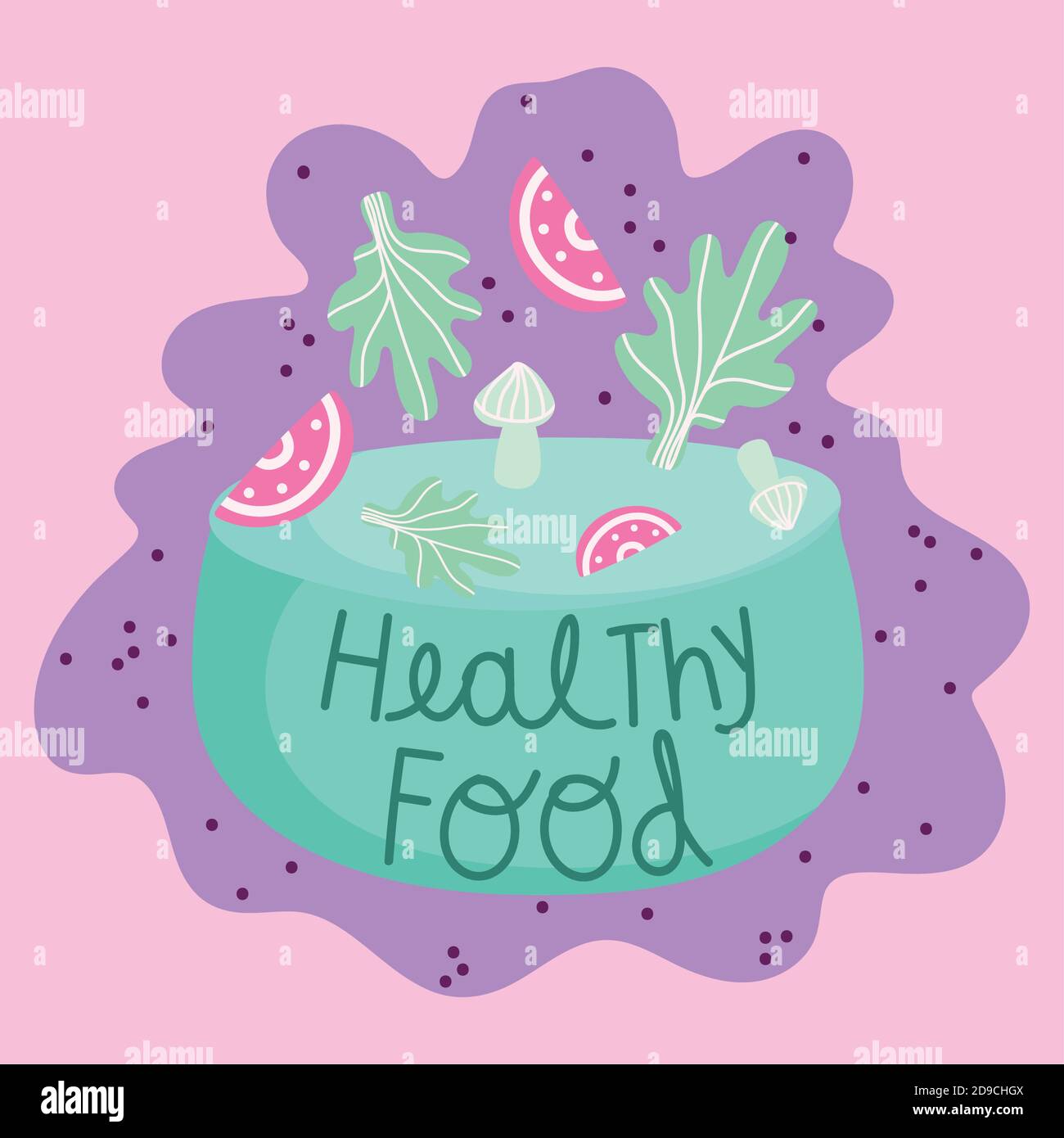 cooking lettering, hand drawn healthy food in bowl salad vector ...