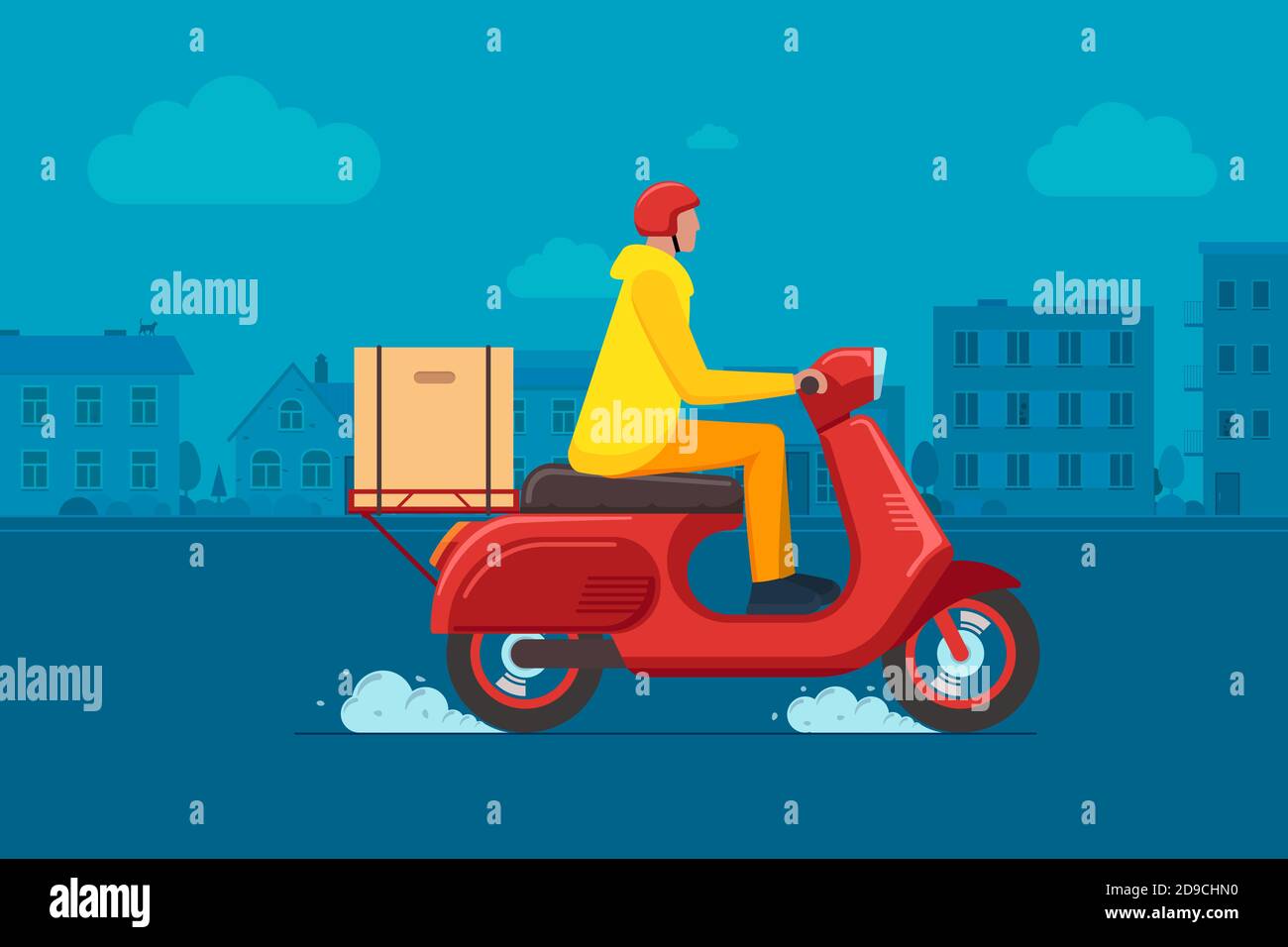 Fast food delivery moped hi-res stock photography and images - Alamy