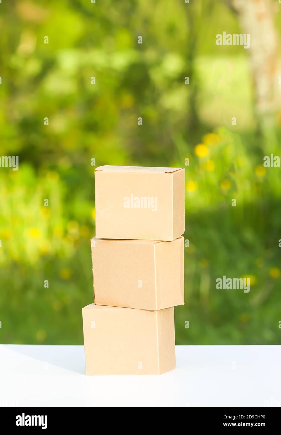 Cardboard empty boxes outdoors Stock Photo - Alamy