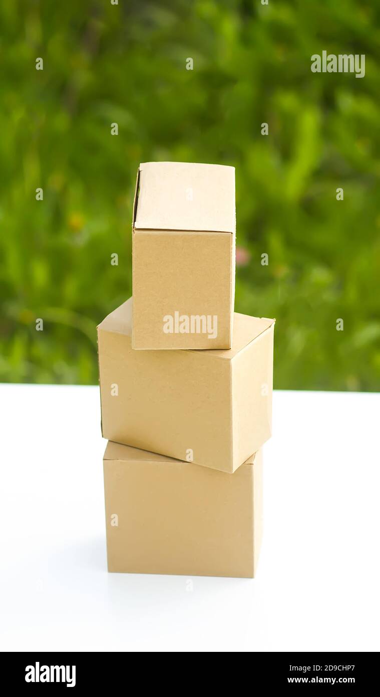 Cardboard empty boxes outdoors Stock Photo - Alamy