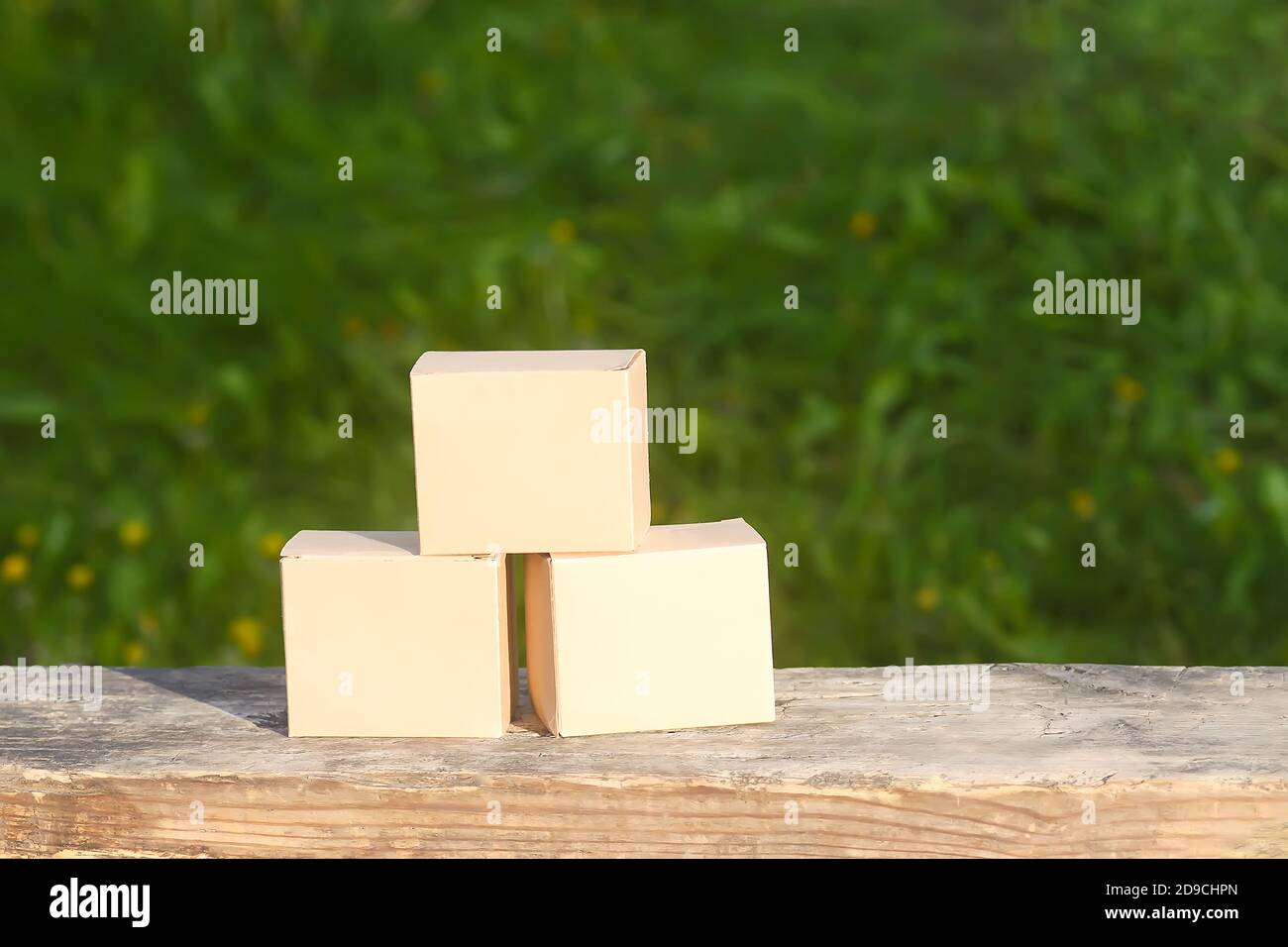 Cardboard empty boxes outdoors Stock Photo - Alamy
