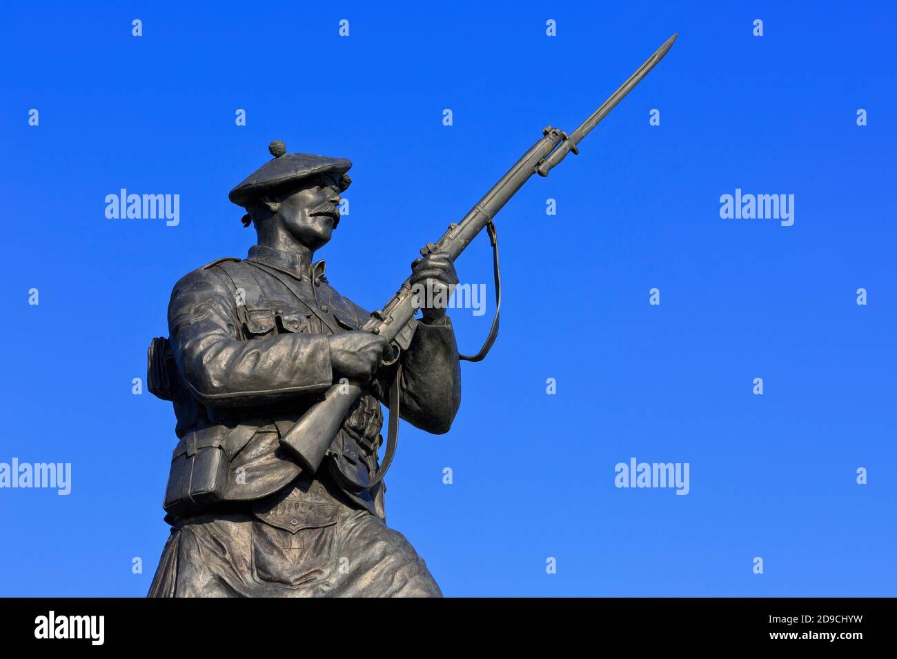 Close-up of a statue of a World War I Black Watch sergeant designed by ...
