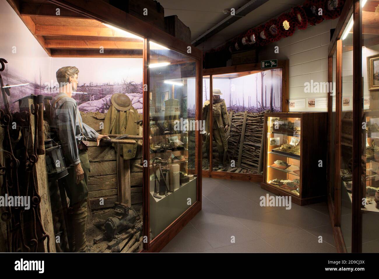 A First World War trench warfare display at the Hooge Crater Museum in ...