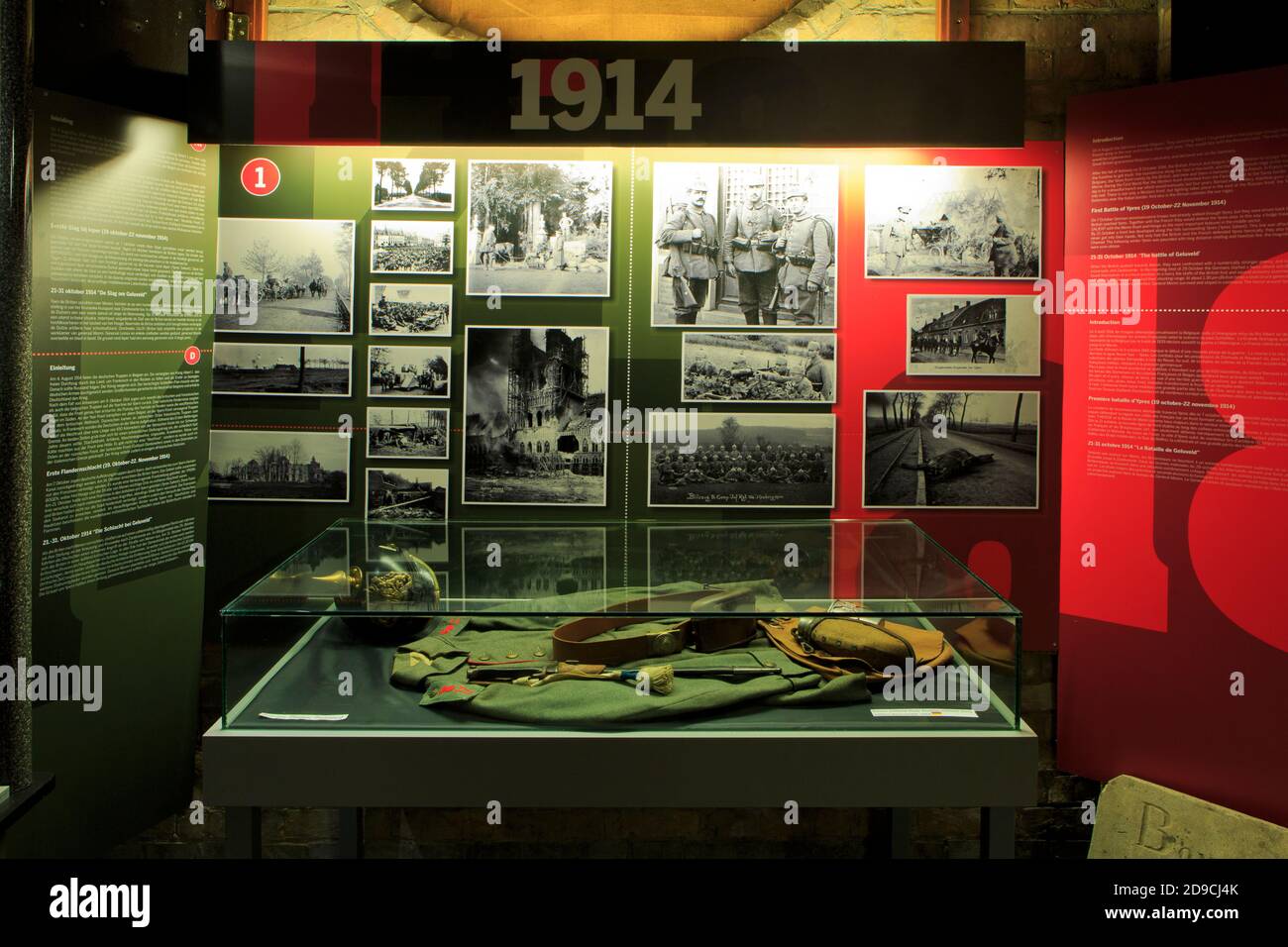 An imperial German uniform, pickelhaube (helmet) in a First World War ...