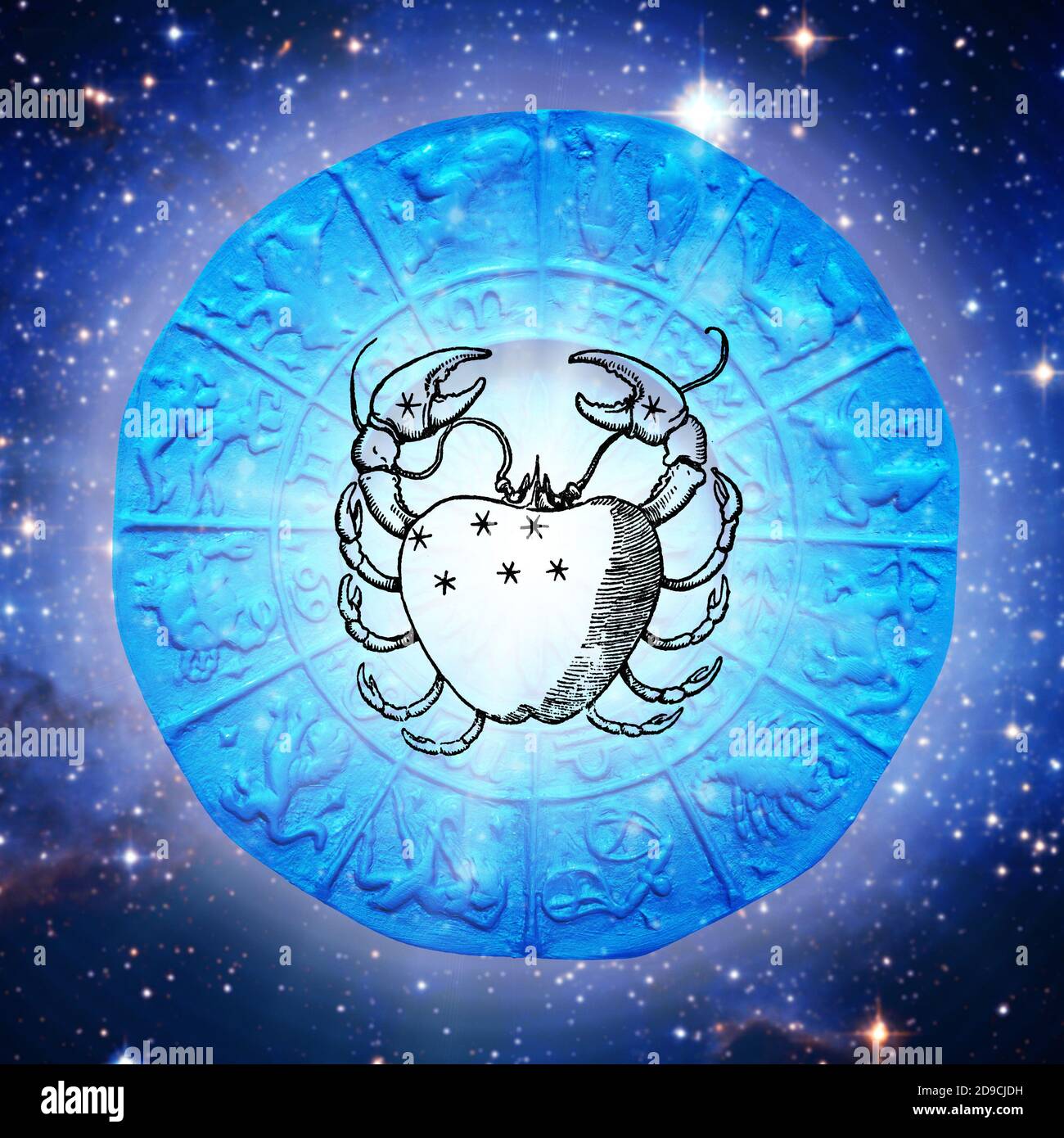 ancient symbol of astrology sign of Cancer Stock Photo - Alamy