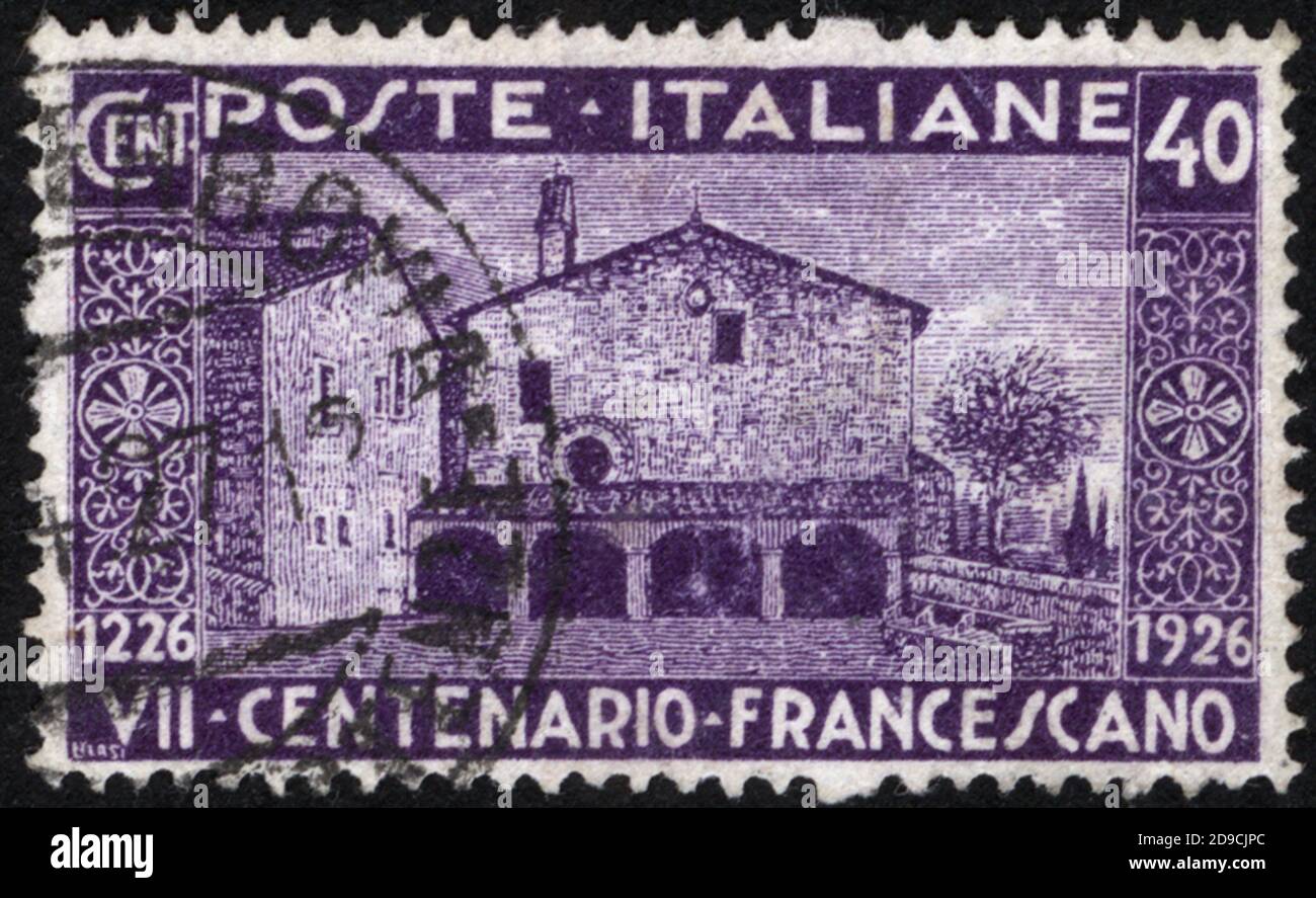 Postage stamps of the Italy. Stamp printed in the Italy. Stamp printed ...