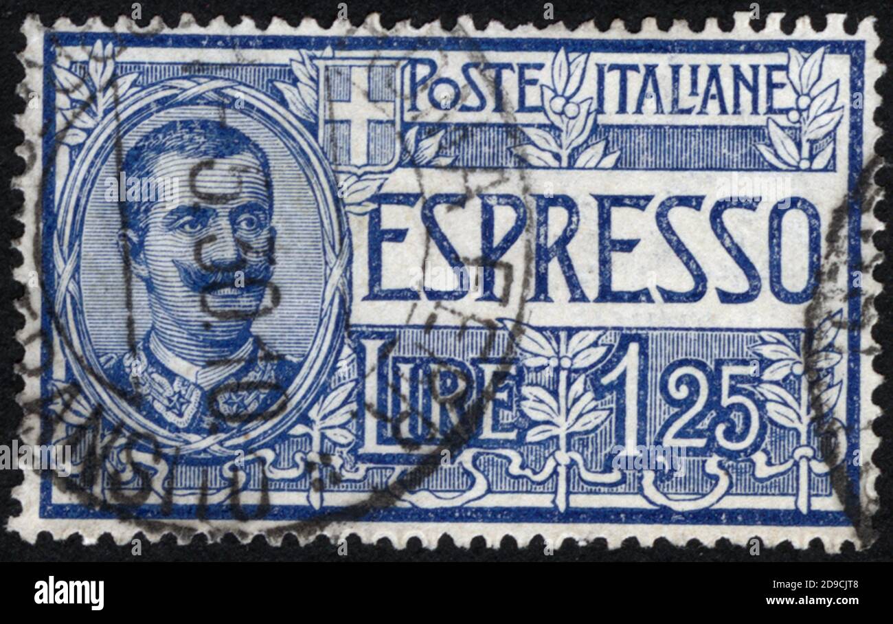Postage stamps of the Italy. Stamp printed in the Italy. Stamp printed ...