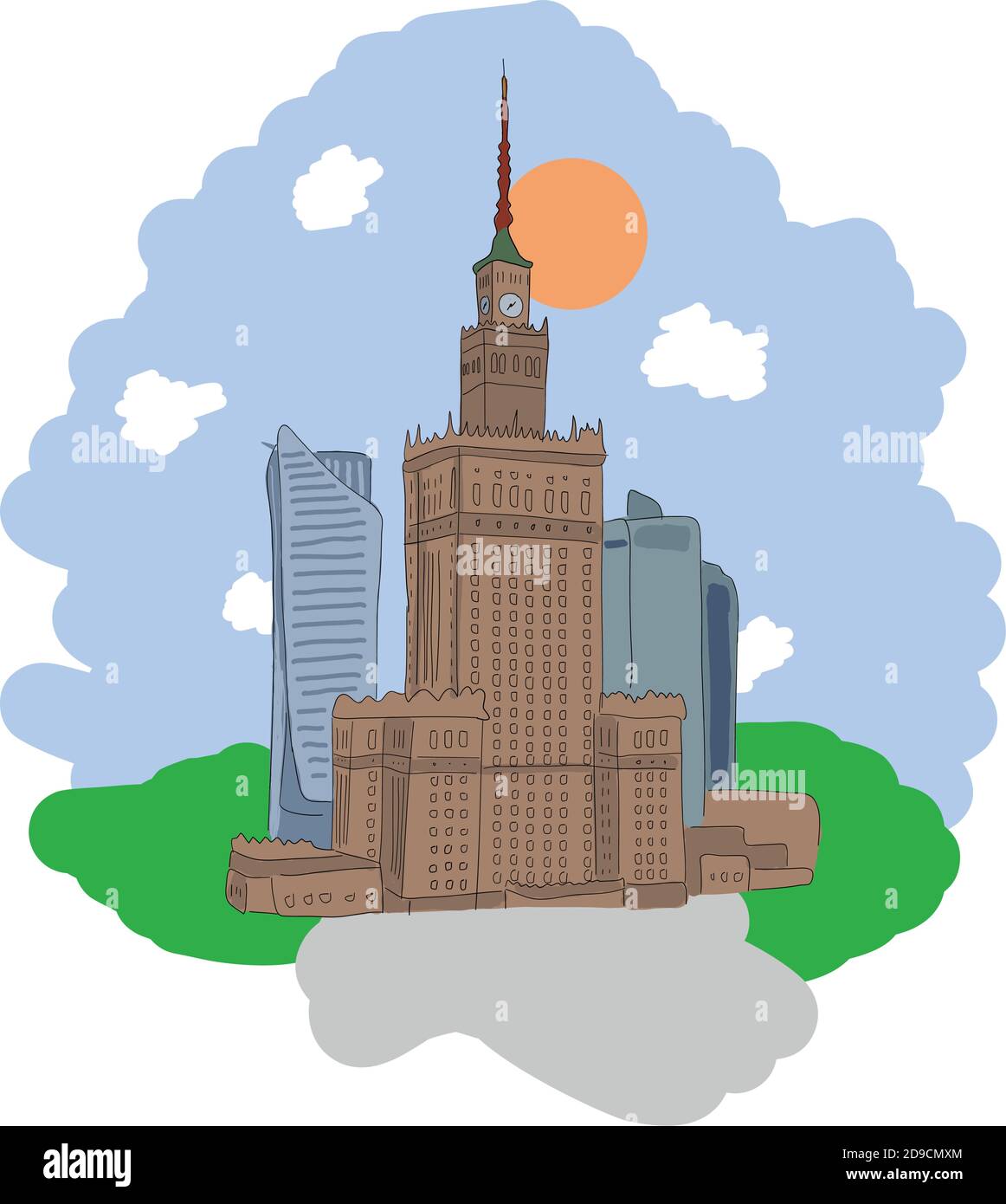 Palace of culture science warsaw Stock Vector Images - Alamy