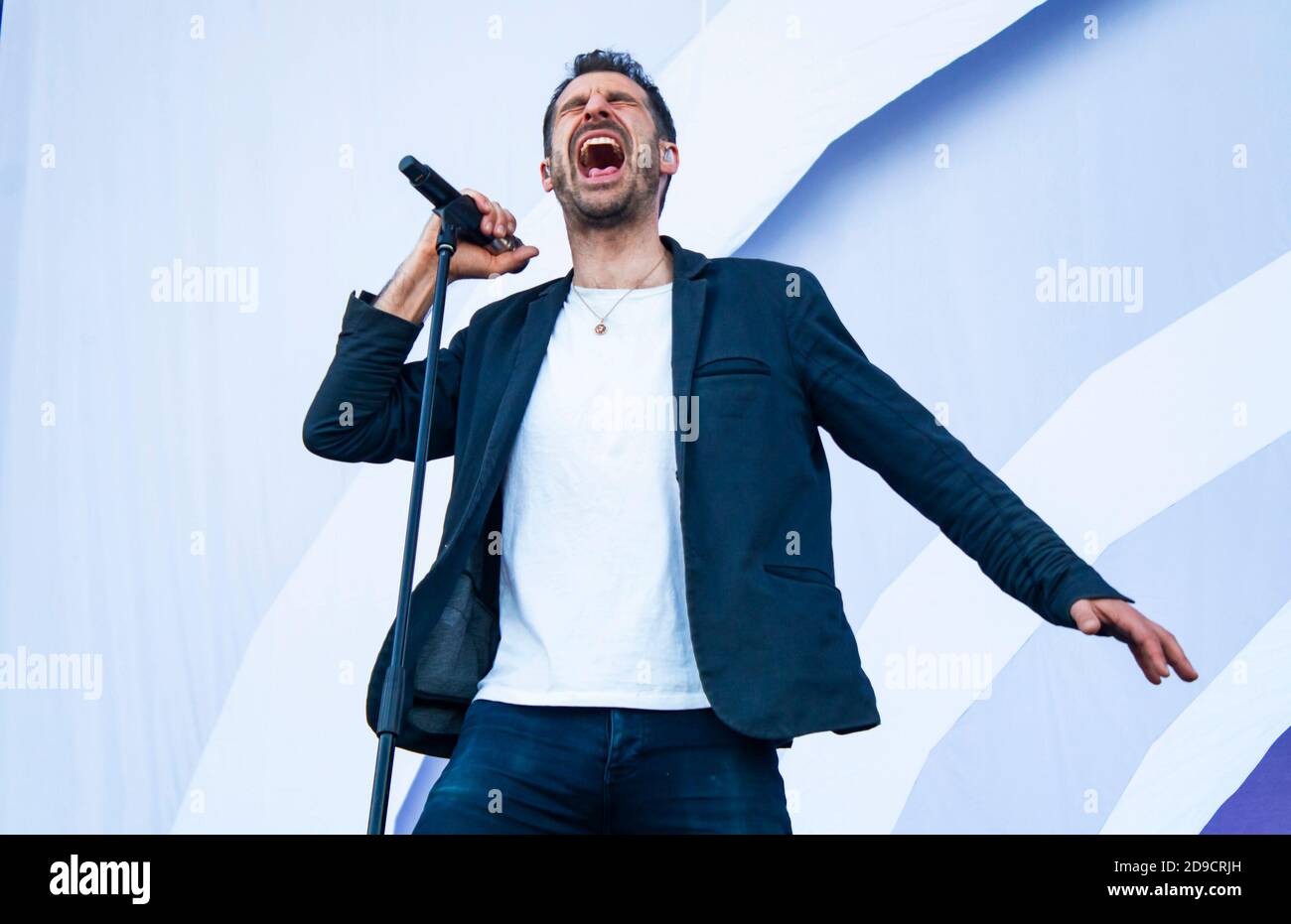 Madrid, Spain. 10 July 2019: Felix Riebl from The Cat Empire performs ...