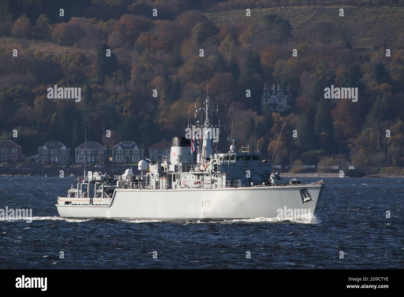 HMS Cattistock (M31), a Hunt-class mine countermeasures vessel operated ...