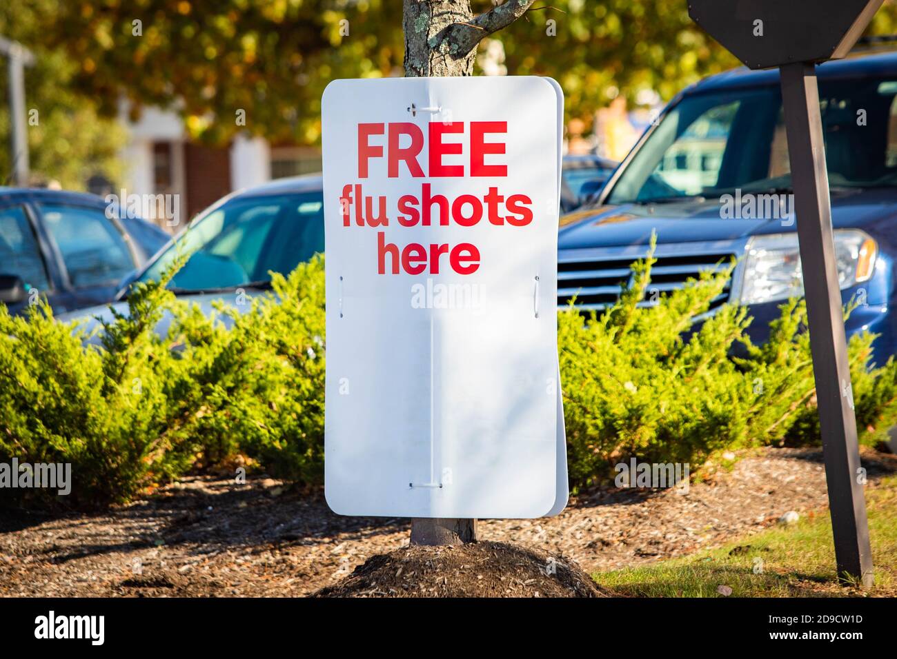 Free flue shots outdoor sign walk-in immunization provided Stock Photo ...