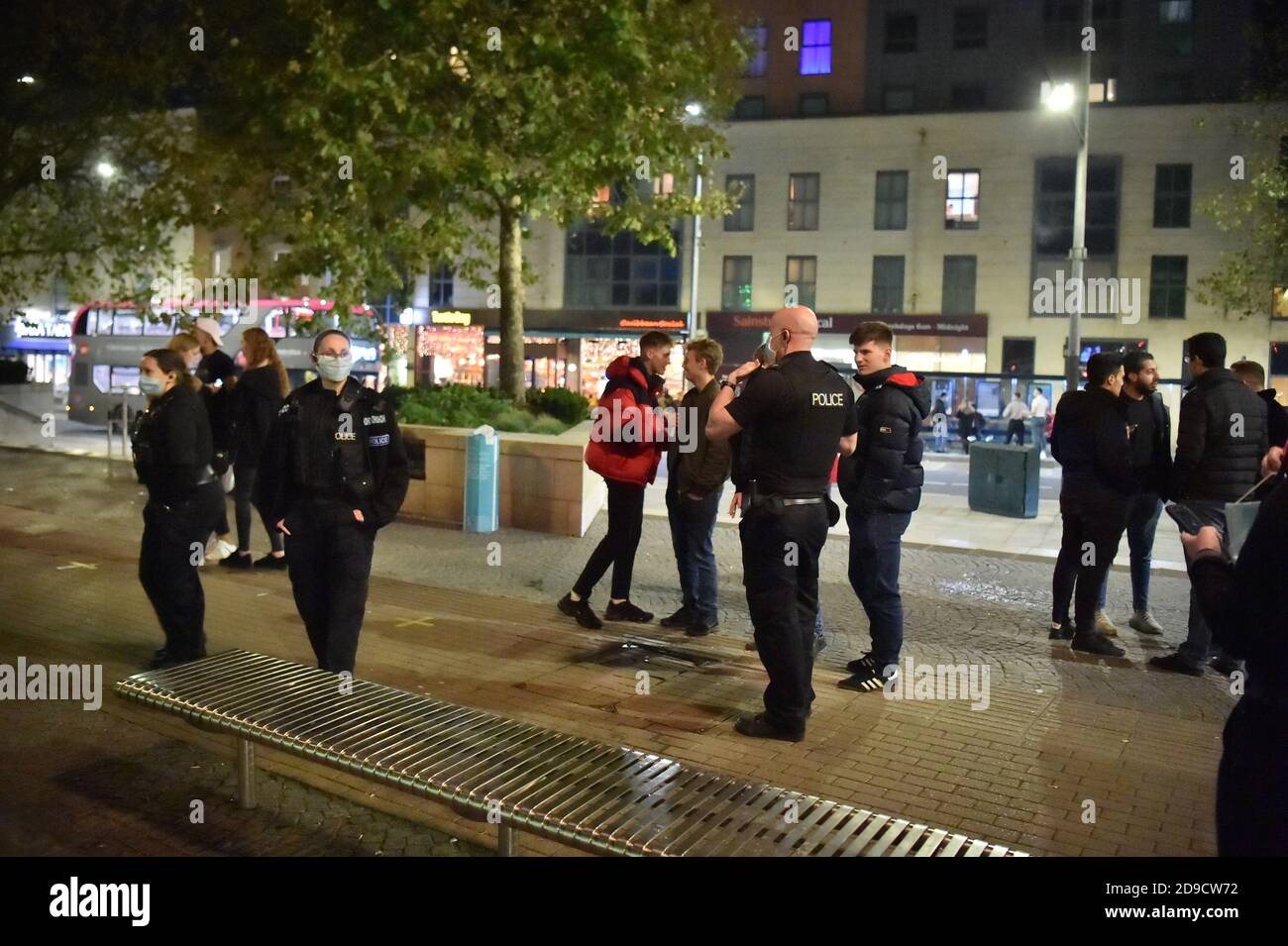 Police patrol in Bristol city centre, ahead of a national lockdown for ...