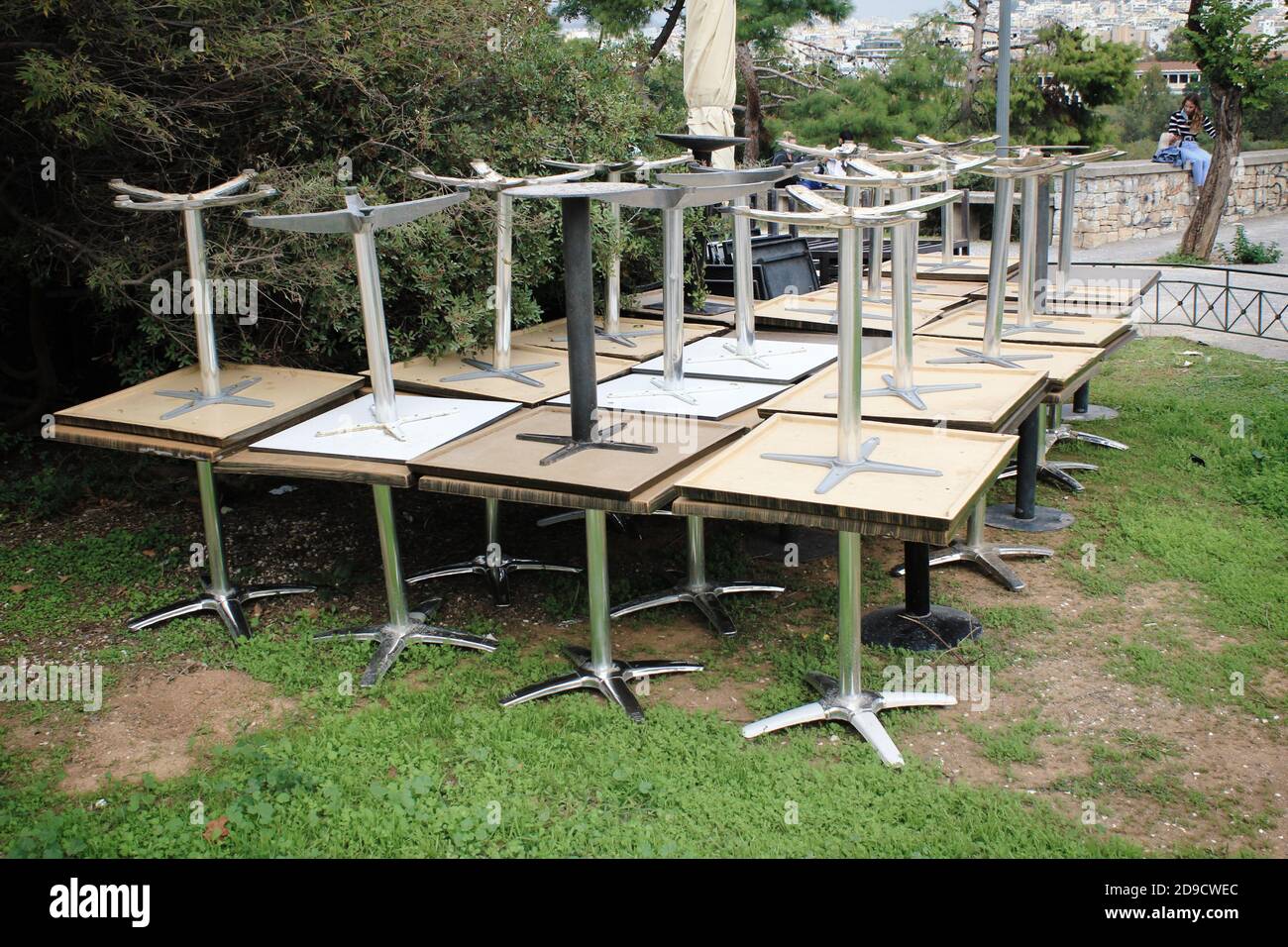 Upside down tables hi-res stock photography and images - Alamy