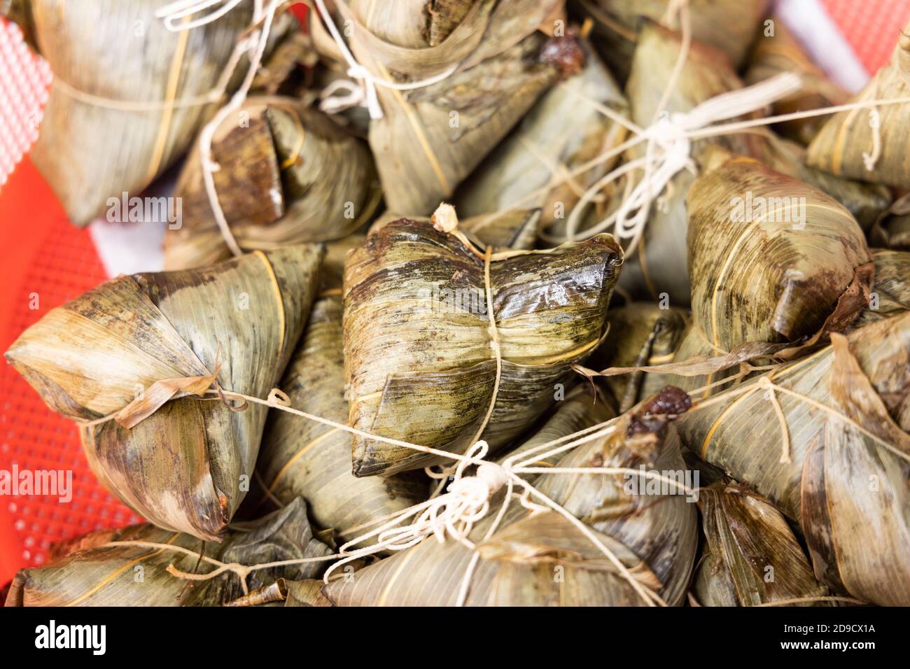Chinese traditional dumpling or bak chang, stuffed rice with meat Stock ...