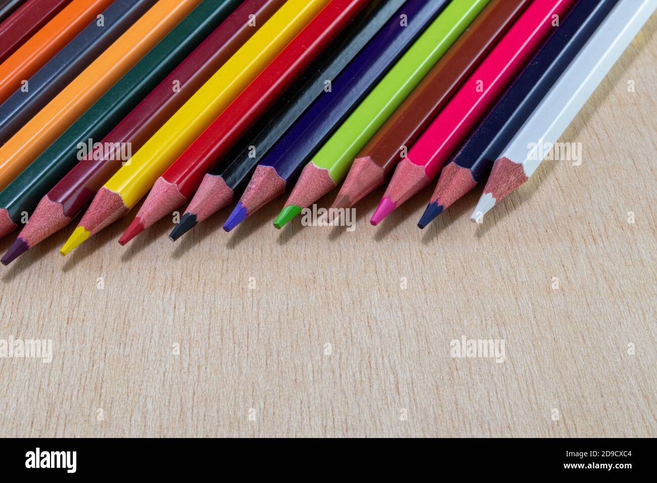 Closeup shot colored pencils hi-res stock photography and images - Alamy