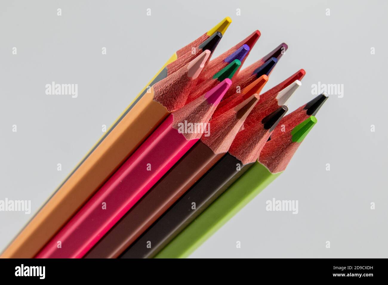 Closeup shot colored pencils hi-res stock photography and images - Alamy