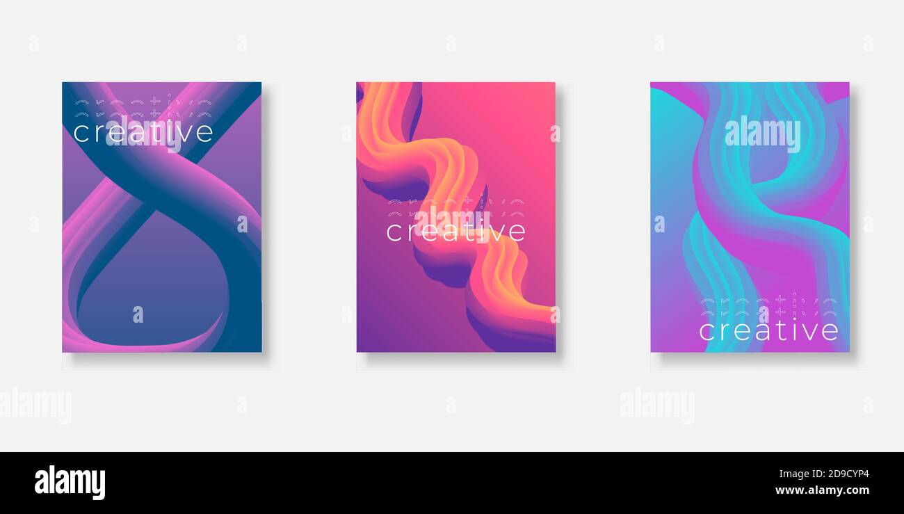 Set of covers design templates with vibrant gradient background. Trendy ...