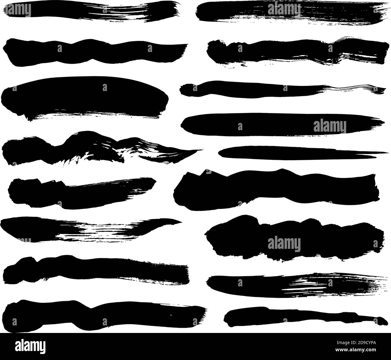 Vector grungy black paint brush strokes collection Stock Vector Image ...