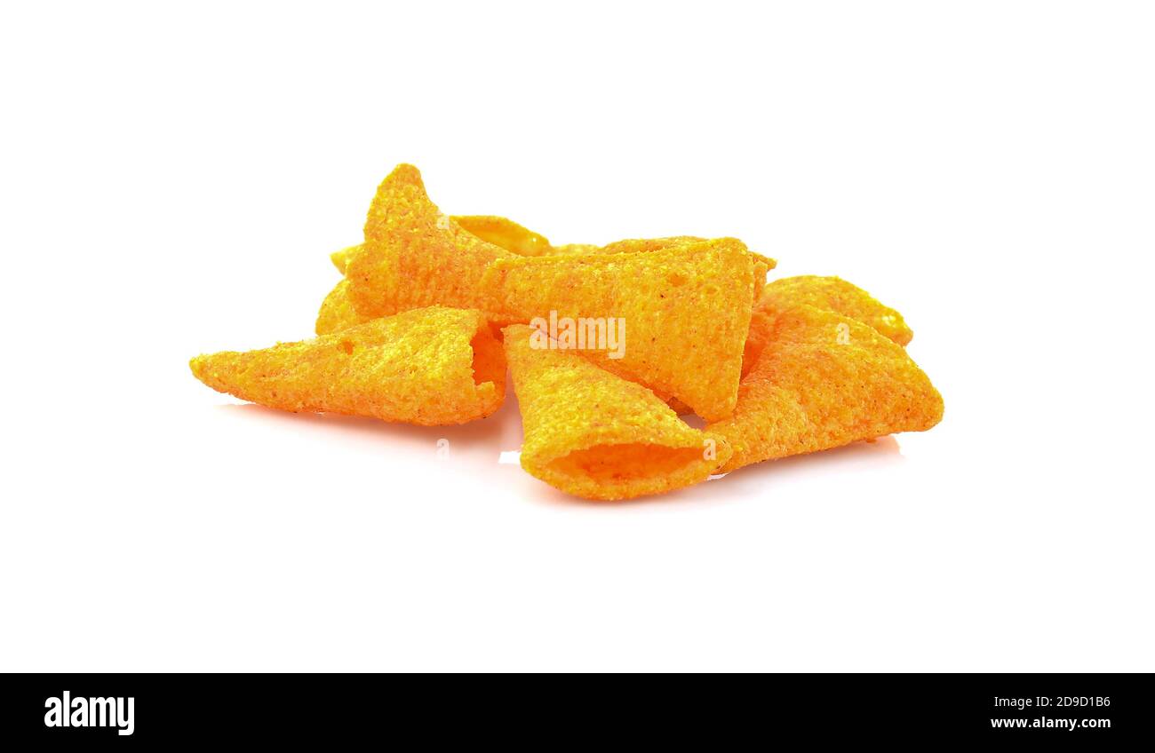 Corn chip isolated on white background Stock Photo - Alamy