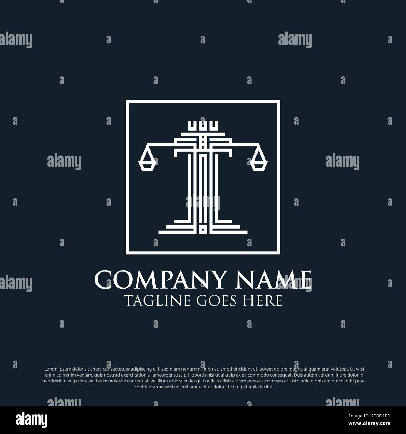 Professional monogram justice legal design logo vector illustrations ...