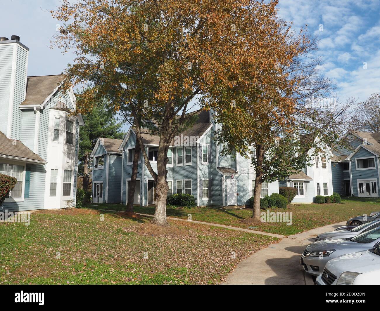 power blue condo building complex Stock Photo - Alamy