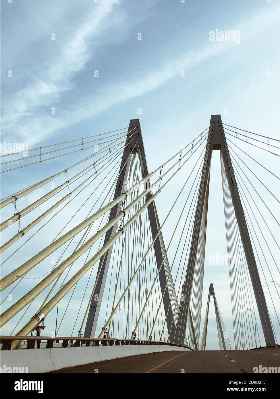 Bridge. Close-up of a modern bridge against a blue sky Stock Photo - Alamy