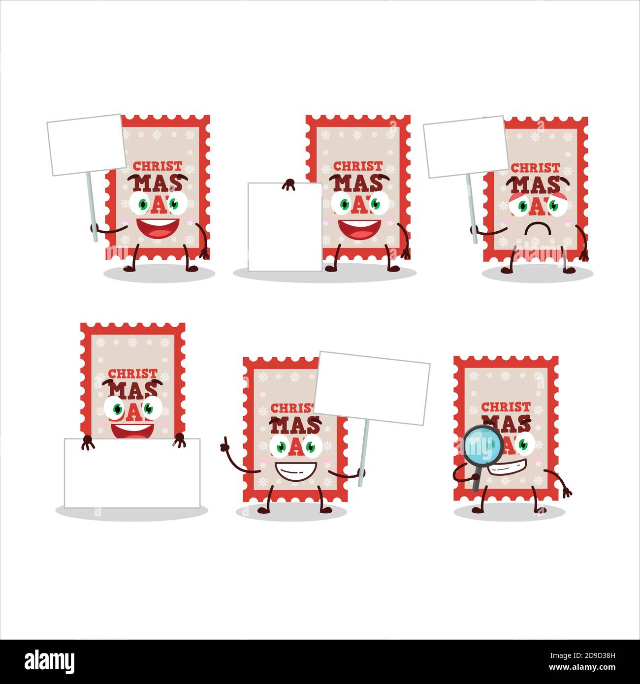 Christmas ticket cartoon character bring information board Stock Vector ...