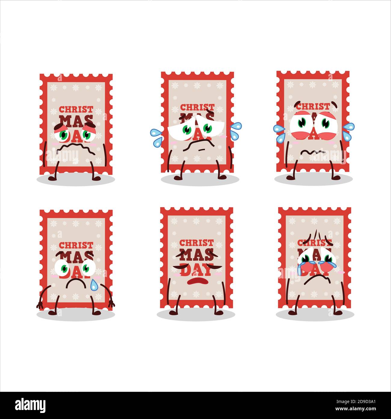 Christmas ticket cartoon character with sad expression Stock Vector ...