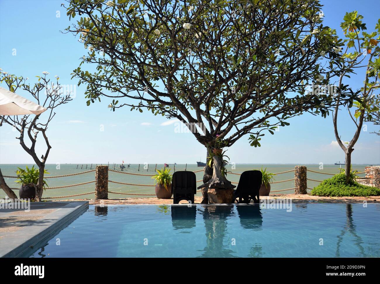 swimming pool overlooking the east vietnamese sea vung tau vietnam ...