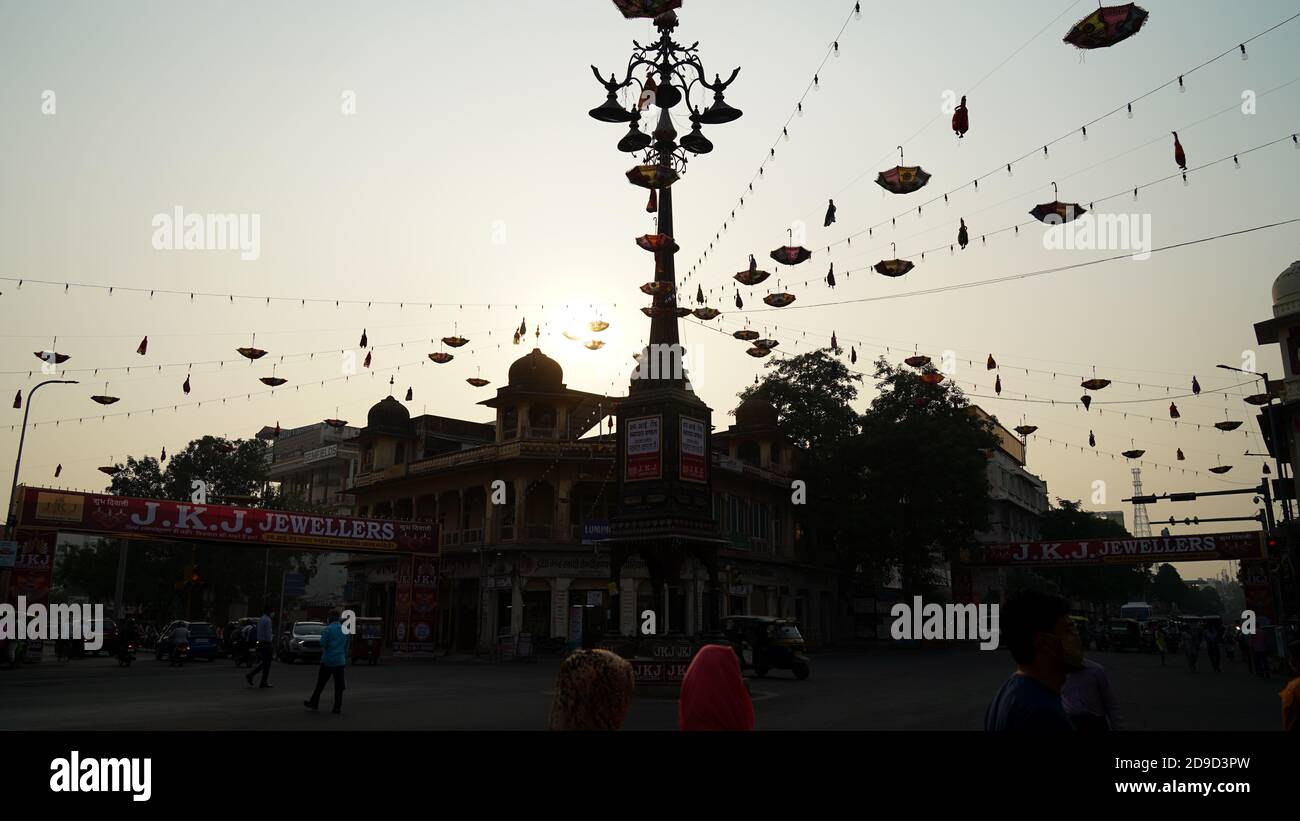 Jaipur, Rajasthan, India -Nov 2020: Panch Batti Circle in Jaipur ...