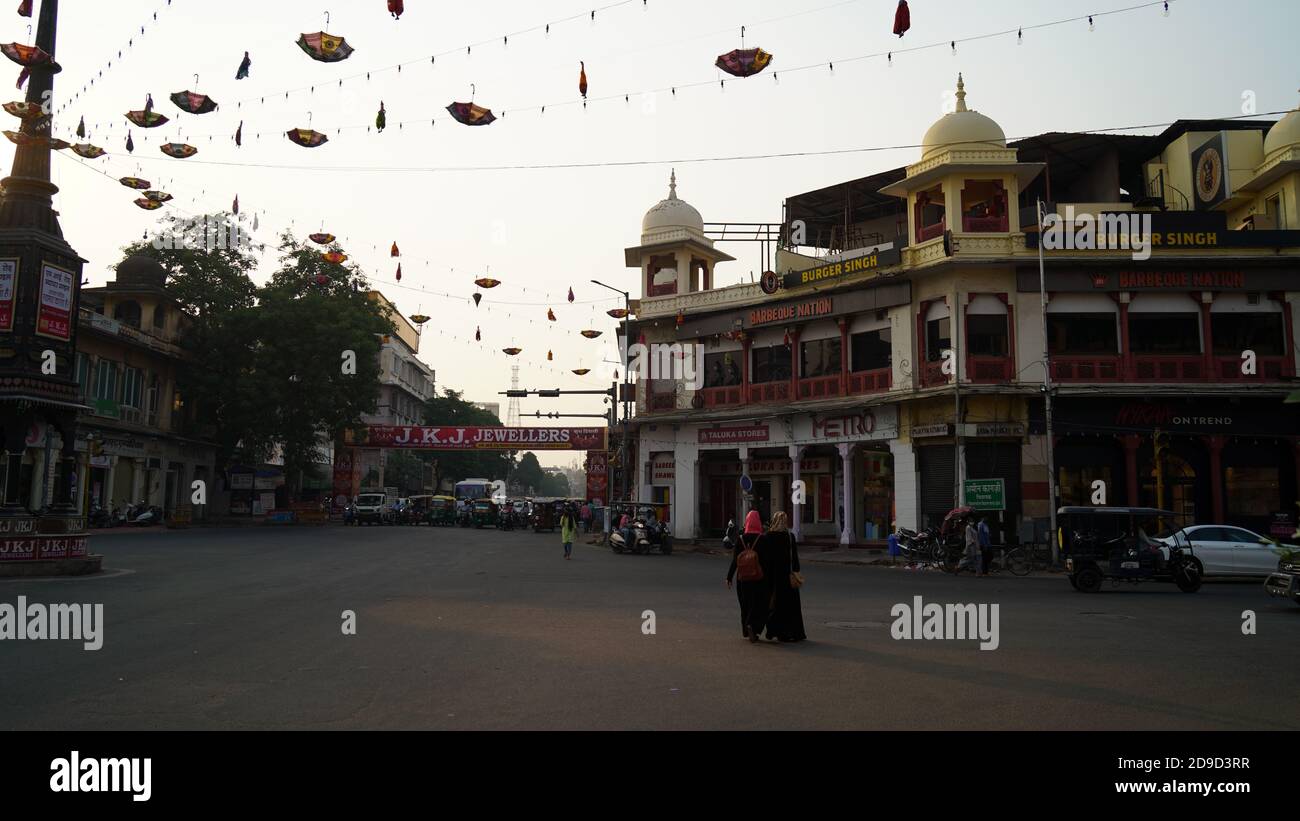 Jaipur, Rajasthan, India -Nov 2020: Panch Batti Circle in Jaipur ...