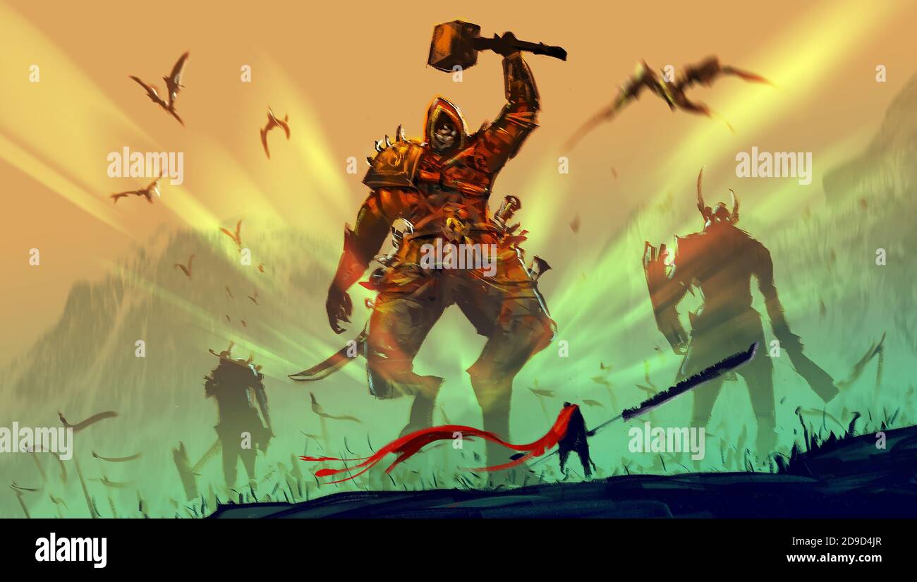 Medieval knight painting hi-res stock photography and images - Alamy