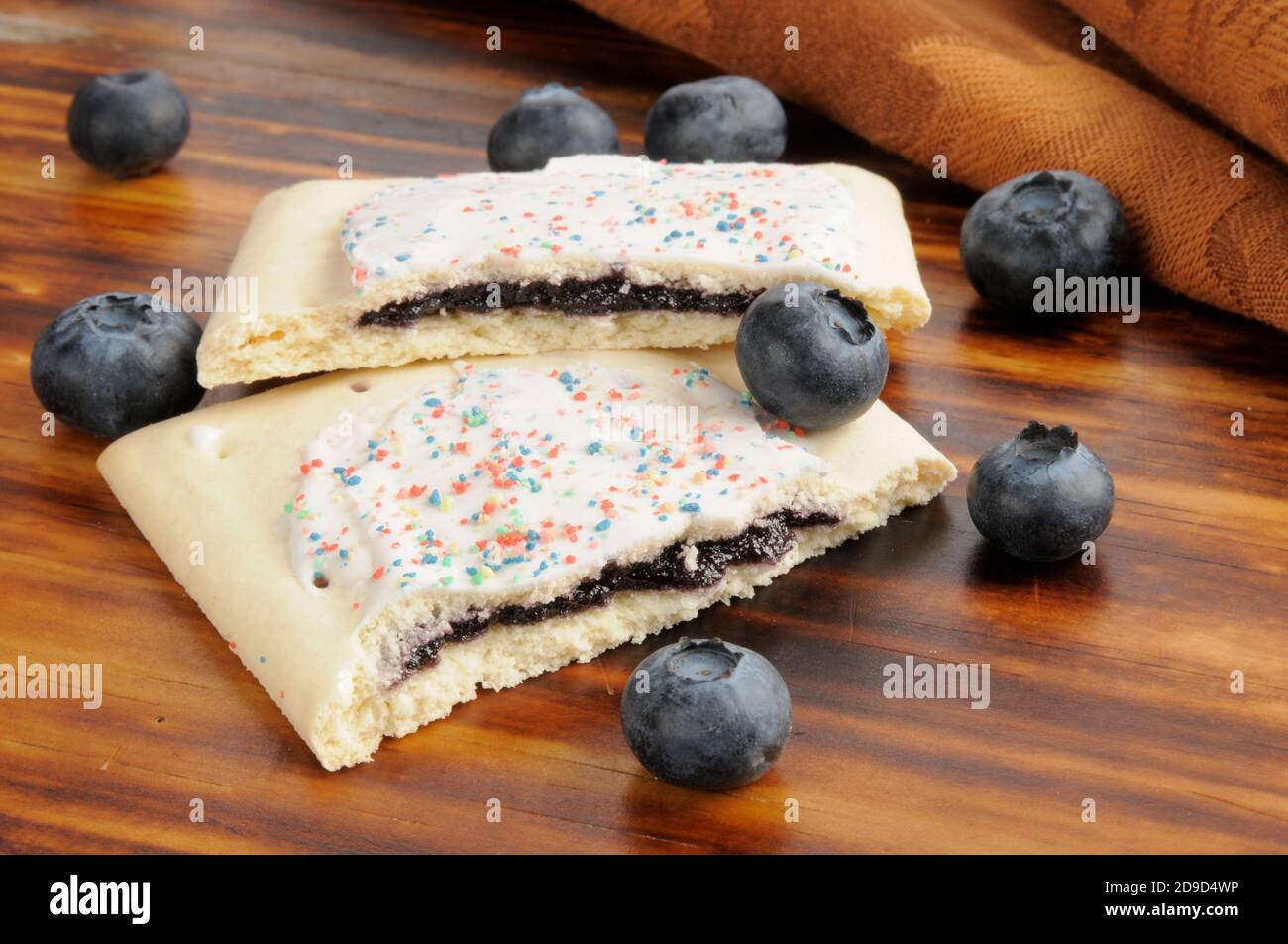 Blueberry toaster pastries with icing Stock Photo - Alamy