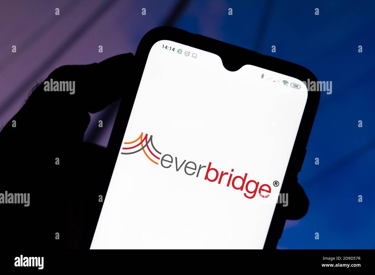 In this photo illustration the Everbridge logo seen displayed on a ...
